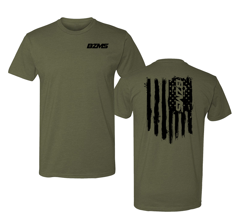 BZMS Military Green / Black Flag Tee – BZ Motorsports